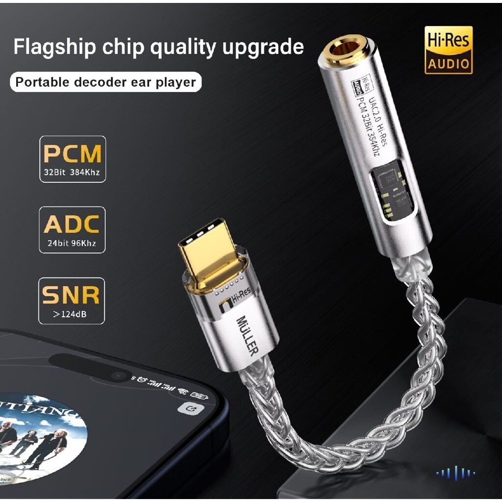 Професионален аудио адаптер Muller за телефон, SB Type C - Jack 3.5 mm ...