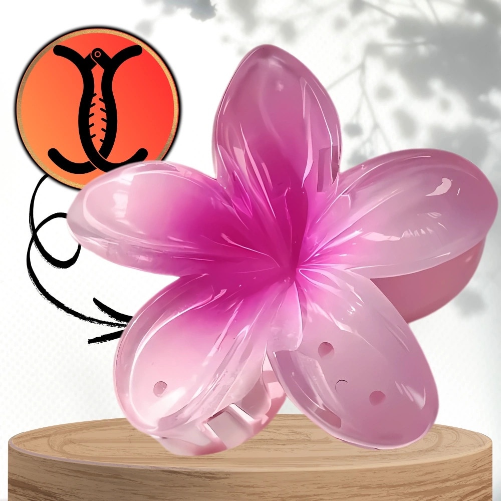 Clame de par, Edibazzar, Roz, 8 cm Floare pentru par Decor Plastic ...