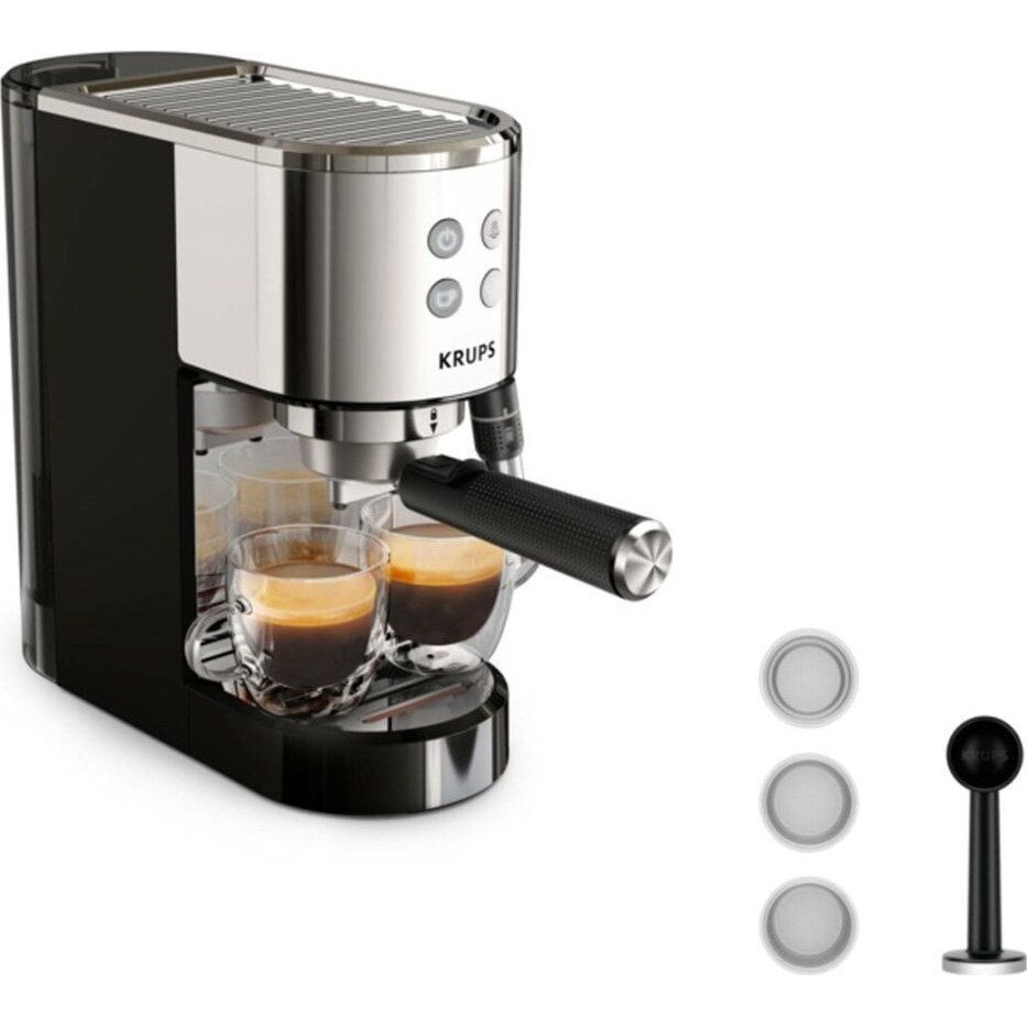 Aparat de cafea, Krups, XP444C10 ESP, PUMP VIRTUOSO+ SS EU, negru - eMAG.ro