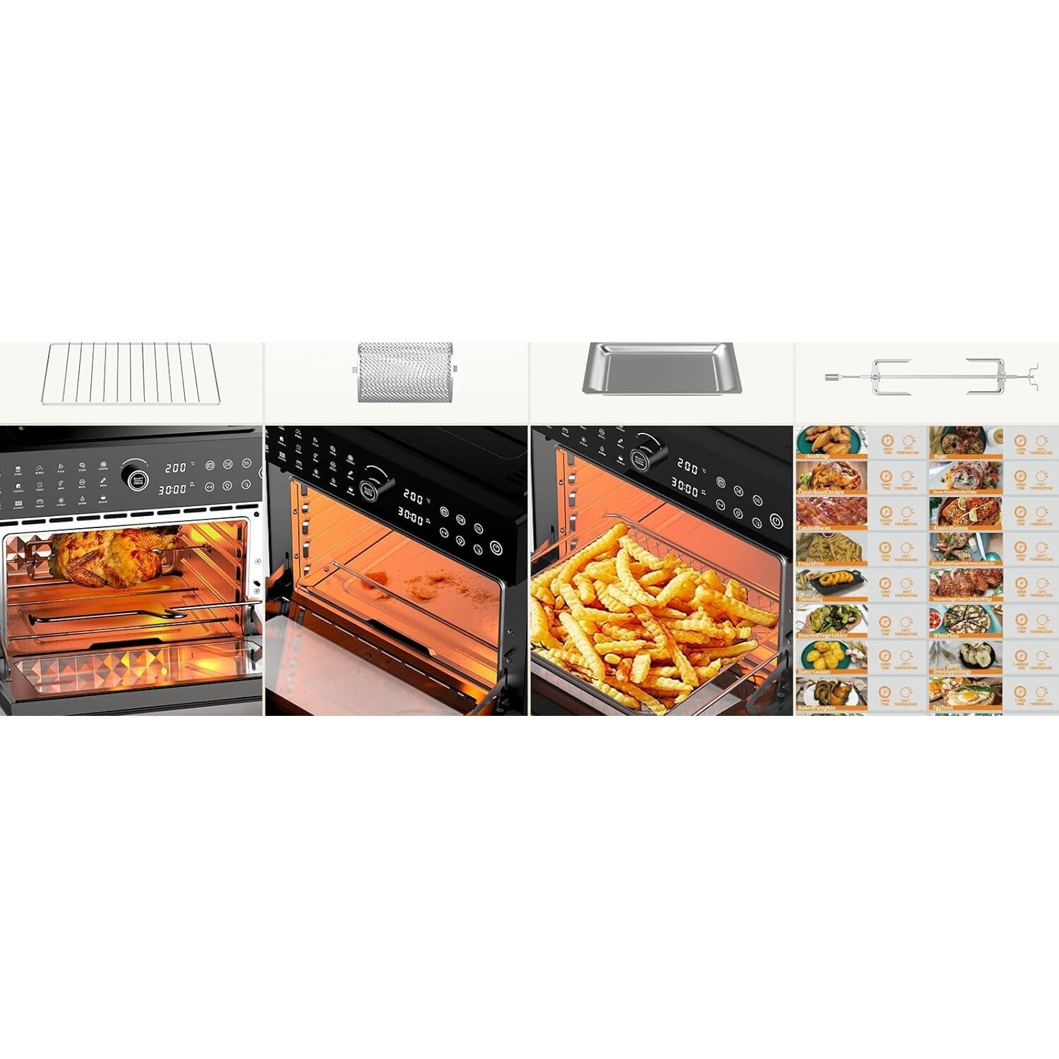 Friteuza cu aer cald Cookwise AFO-17D-RC3 de 30 L Mini cuptor cu ecran ...