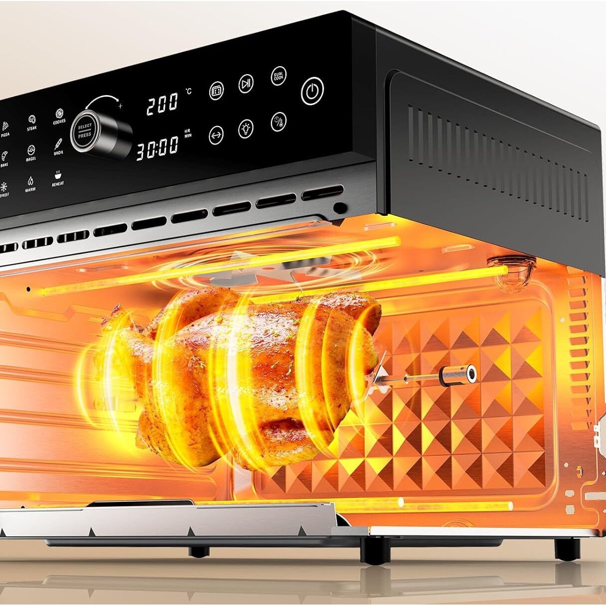 Friteuza cu aer cald Cookwise AFO-17D-RC3 de 30 L Mini cuptor cu ecran ...