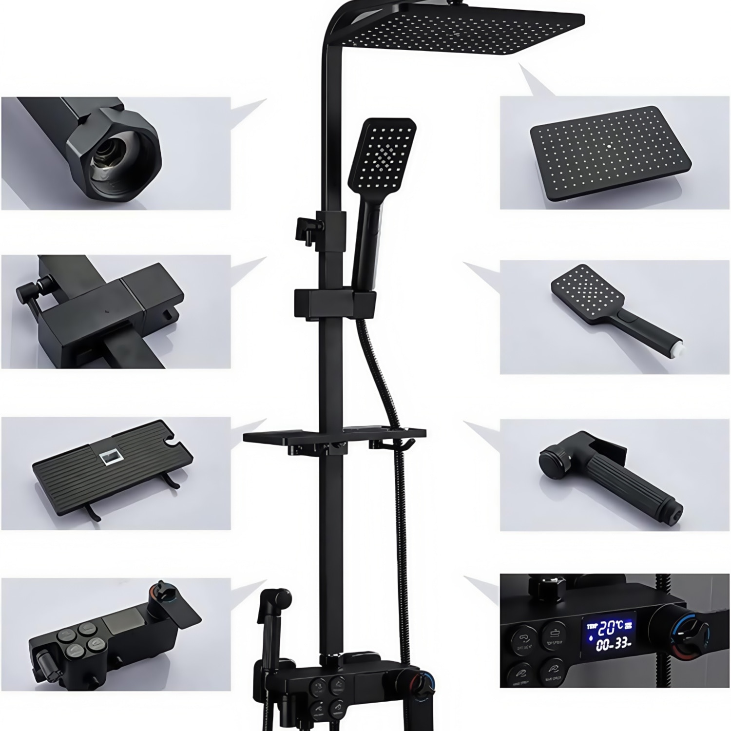 Coloana de Dus, RorAem, Coloana de Dus Smart cu Afisaj LED, Temperatura ...