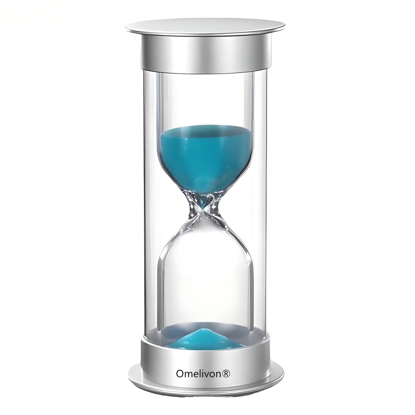 Cronometru cu Nisip 30 Min, Decorativ - Argintiu si Albastru, Protectie ...