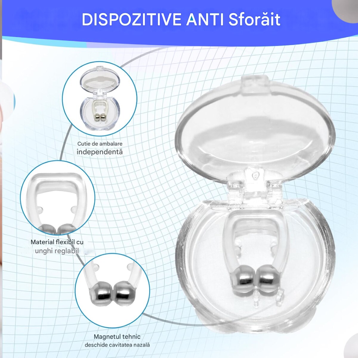 Dispozitiv impotriva sforaitului, silicon transparent, Corectia ...