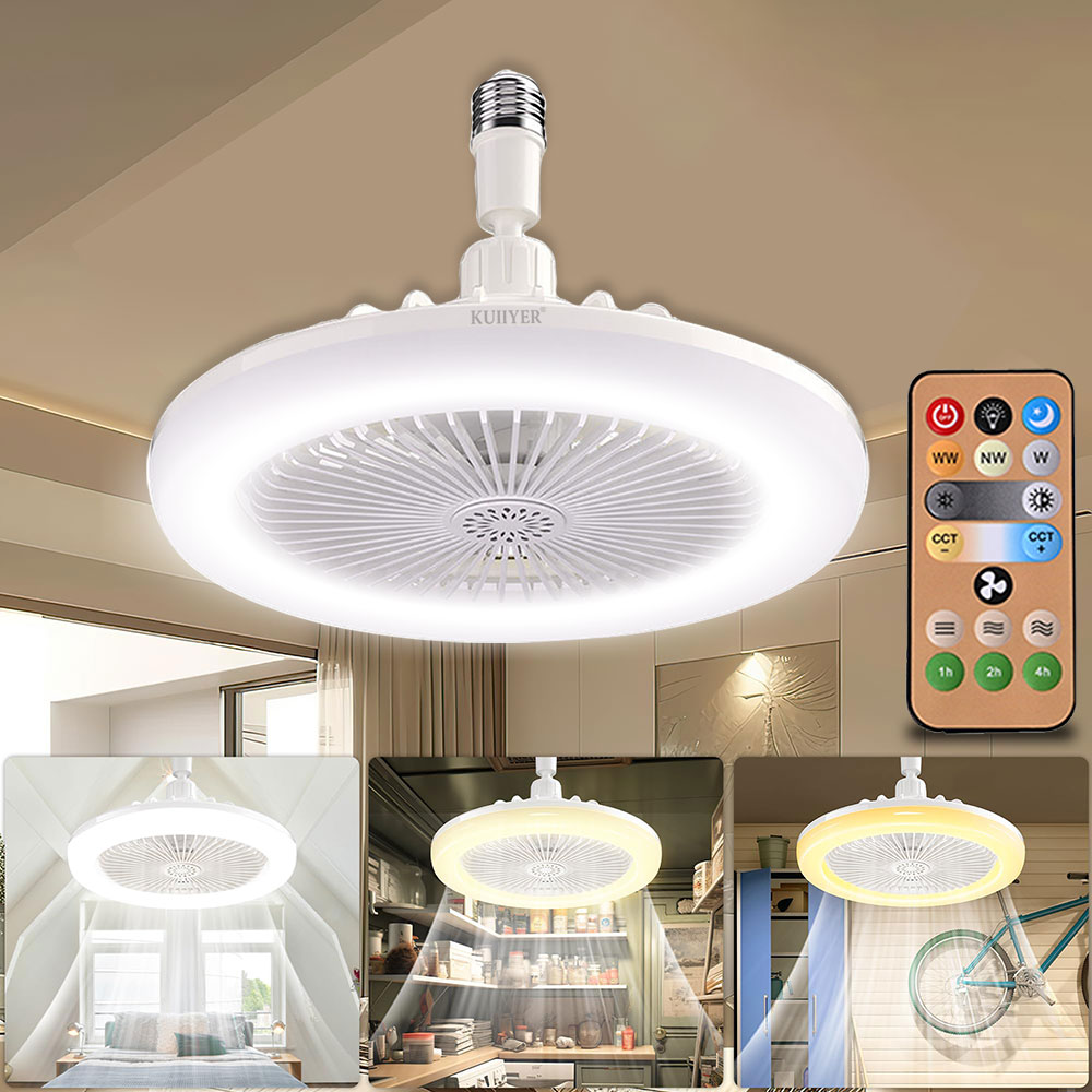 Ventilator de tavan iluminat cu LED, multifunctional, baza pentru lampa ...