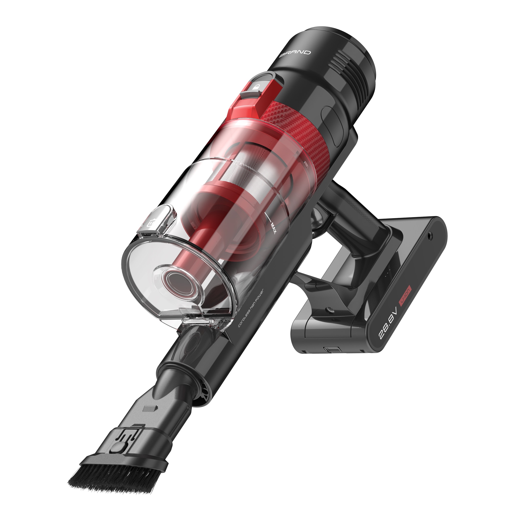 Aspirator vertical fara fir 2 in 1 Samus Hurricane Max Pro, Gri -Rosu - eMAG.ro