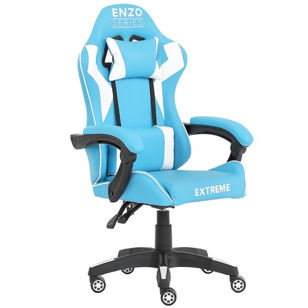 Scaun Gaming pentru Jucatori EXTREME ENZO Light Blue cu Reglare Lina a ...