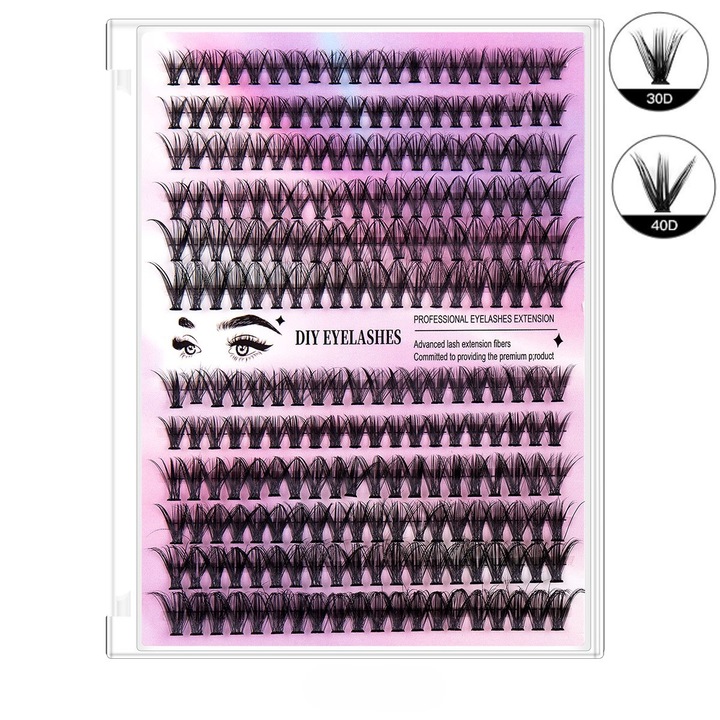 Set extensii gene individuale, 240 pcs, 30D 40D, 10-16mm, Nu Kit - eMAG.ro