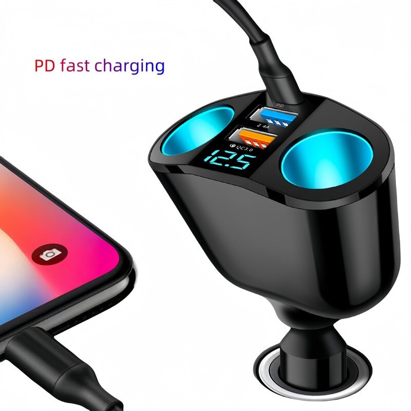 Incarcator auto multifunctional, 2 * brichete + 2 * USB + PD, 66W ...