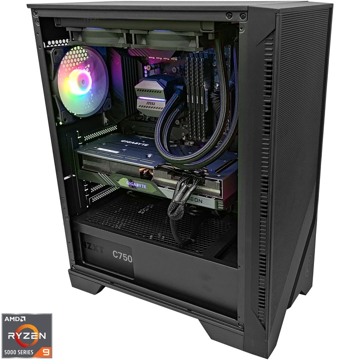 Sistem Desktop PC Gaming A+ cu procesor AMD Ryzen™ 9 5900X pana la 4 ...