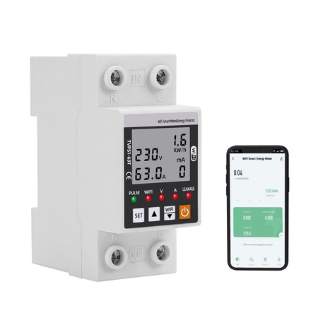 Contor inteligent de energie Wi-Fi AC 63A 80-400V Protectie impotriva ...