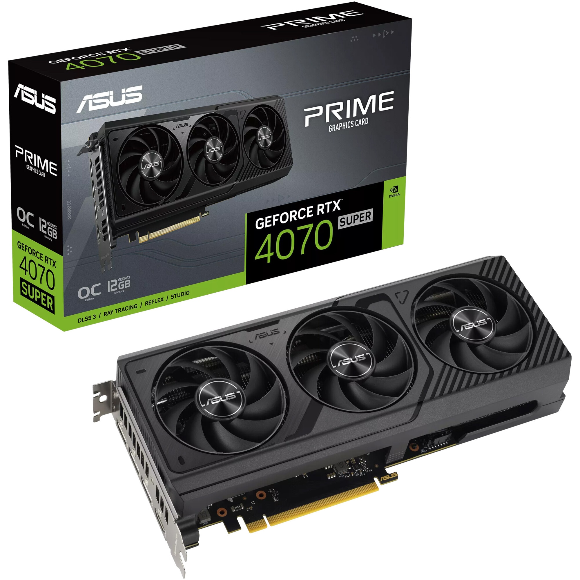 Placa video ASUS PRIME GeForce RTX™ 4070 SUPER OC, 12GB GDDR6X, 192-bit ...