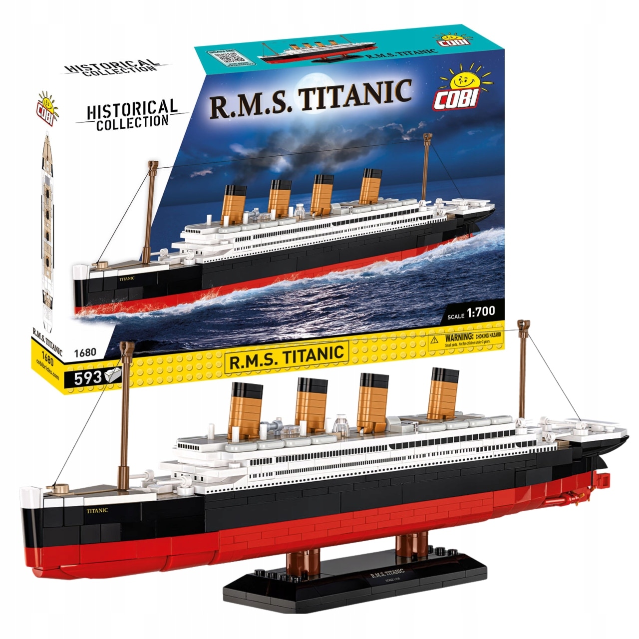 Set de constructie Cobi R.M.S. Titanic, 593 piese, 38,5x12cm, istoric ...