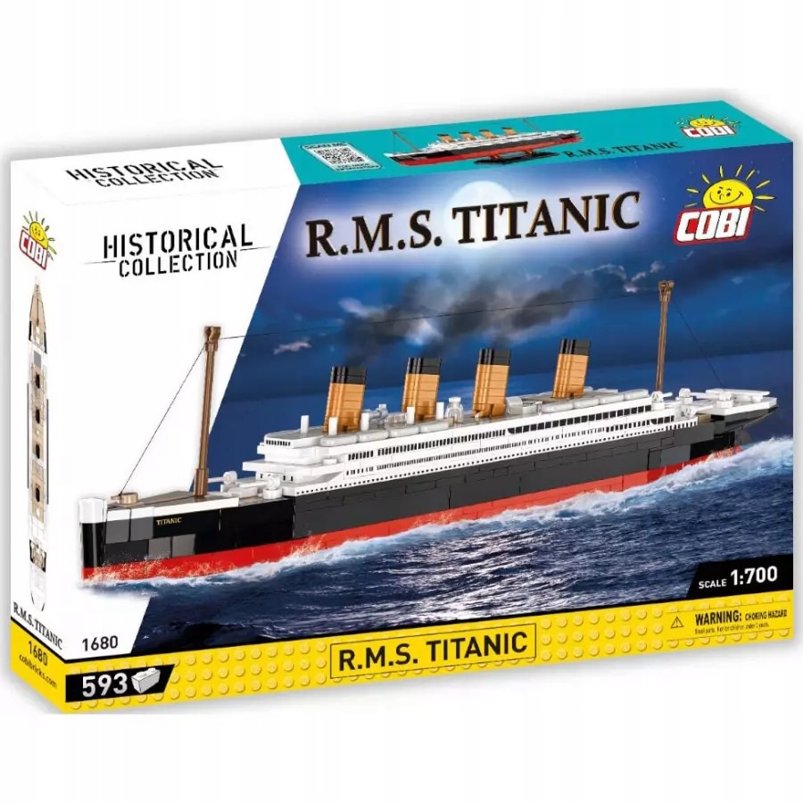 Set de constructie Cobi R.M.S. Titanic, 593 piese, 38,5x12cm, istoric ...