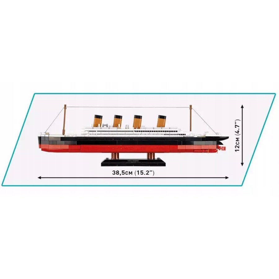 Set de constructie Cobi R.M.S. Titanic, 593 piese, 38,5x12cm, istoric ...