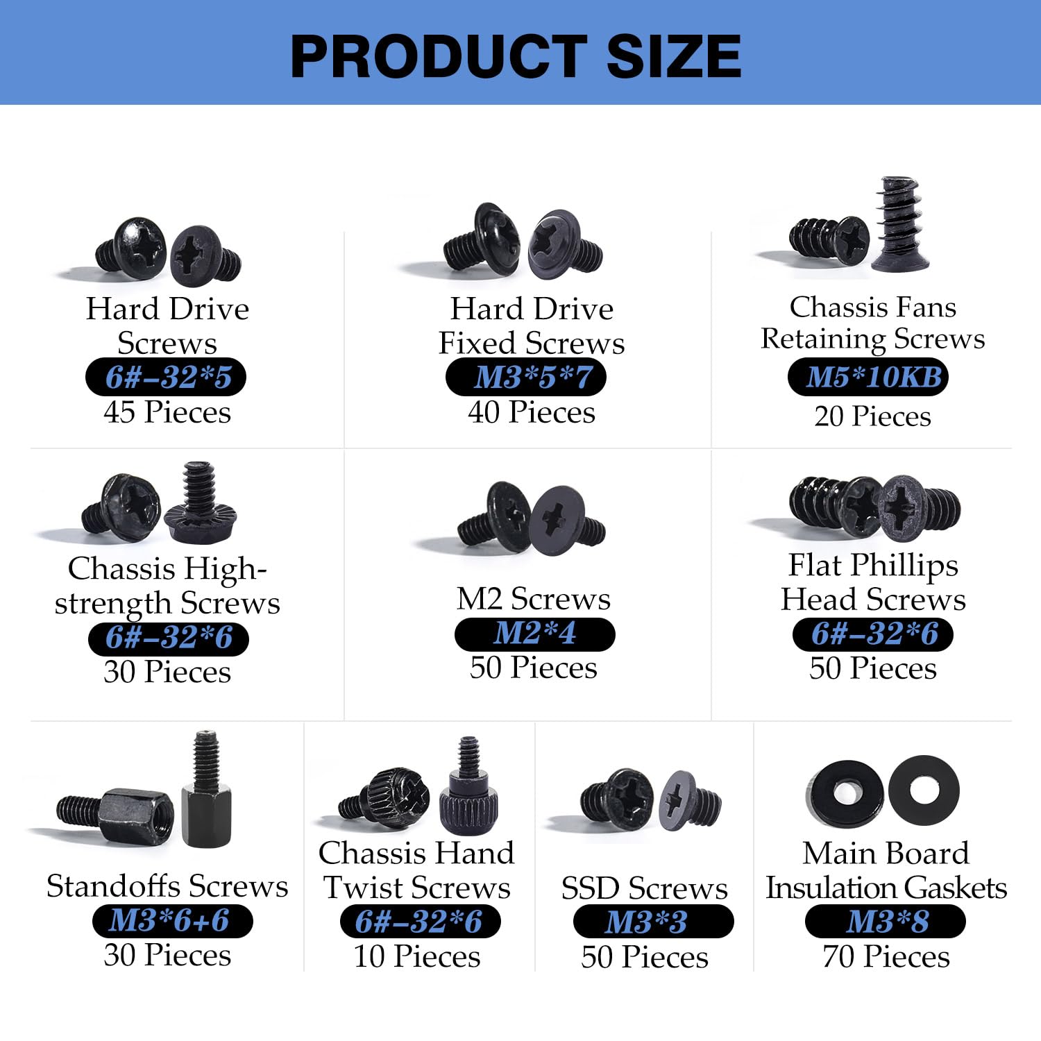 Set 400 piese suruburi pentru placa de baza universala, HDD, SSD, hard ...