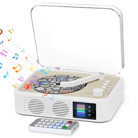 CD Player Portabil Multifunctional, BYONDSELF®, 4000 mAh, Bluetooth 5.2 ...