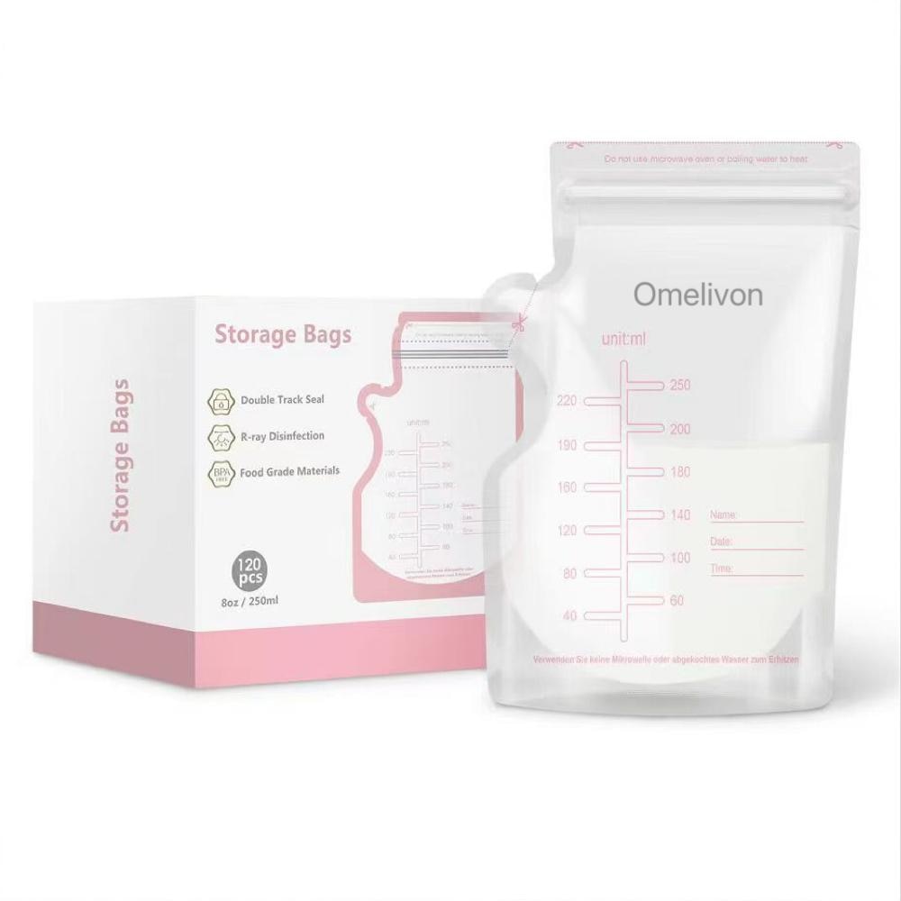Set de 120 pungi de depozitare lapte matern, Omelivon®，250 ml ...