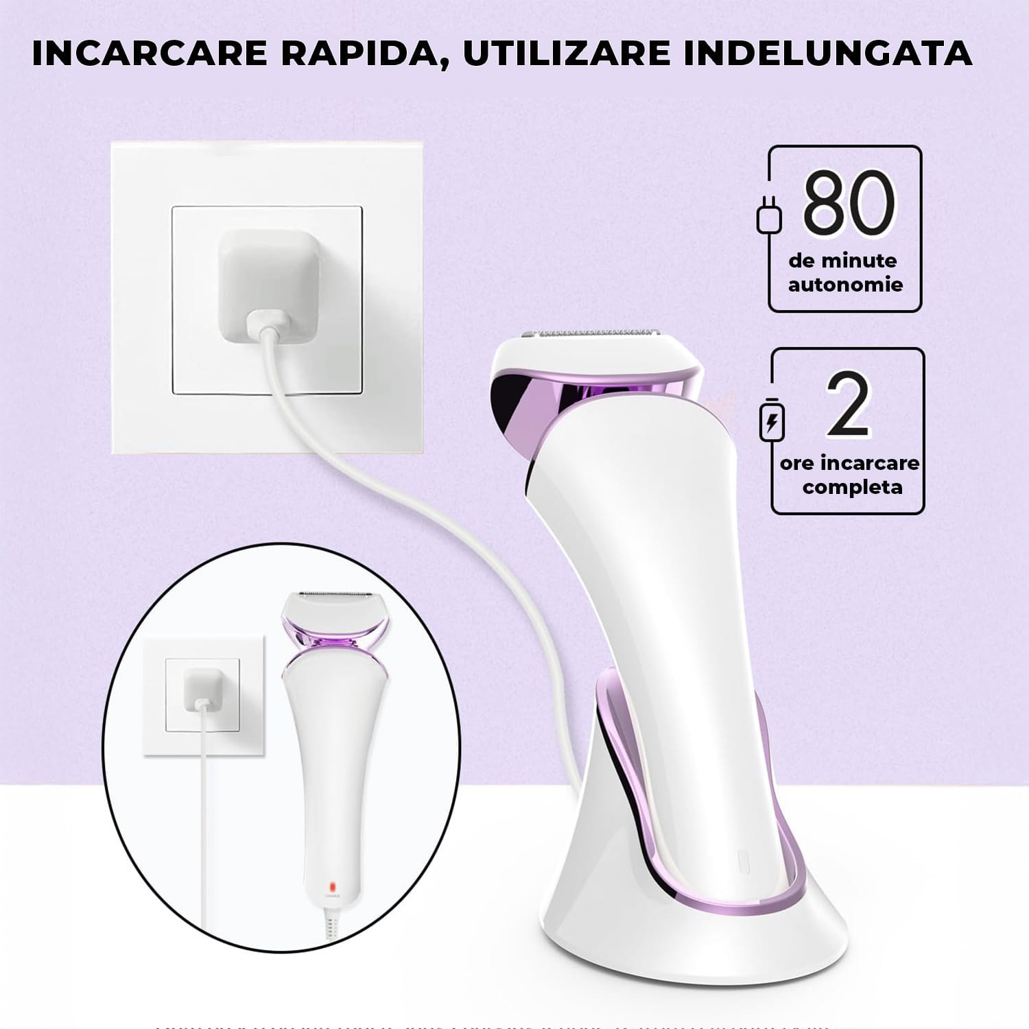 Aparat de Ras si Epilat Femei Elindor® 3 in 1 Umed Uscat, Epilator ...