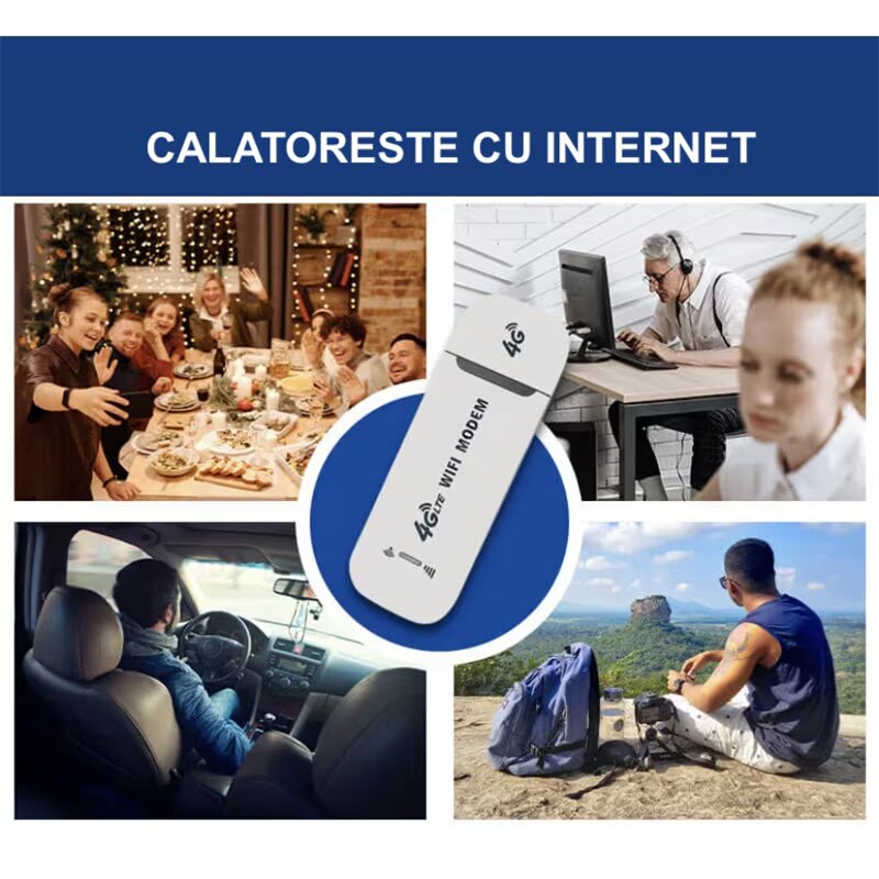 Router portabil fara fir, 4G LTE, 150 Mbps, alb, 95x33x11mm - eMAG.ro