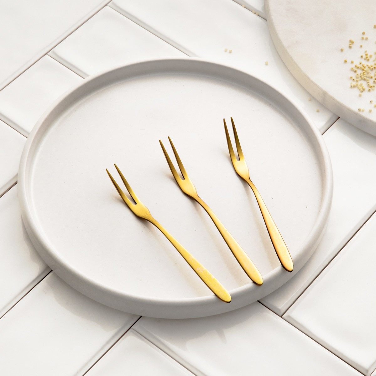 Set 3 furculite STILO, Homla, inox, design modern, auriu - eMAG.ro