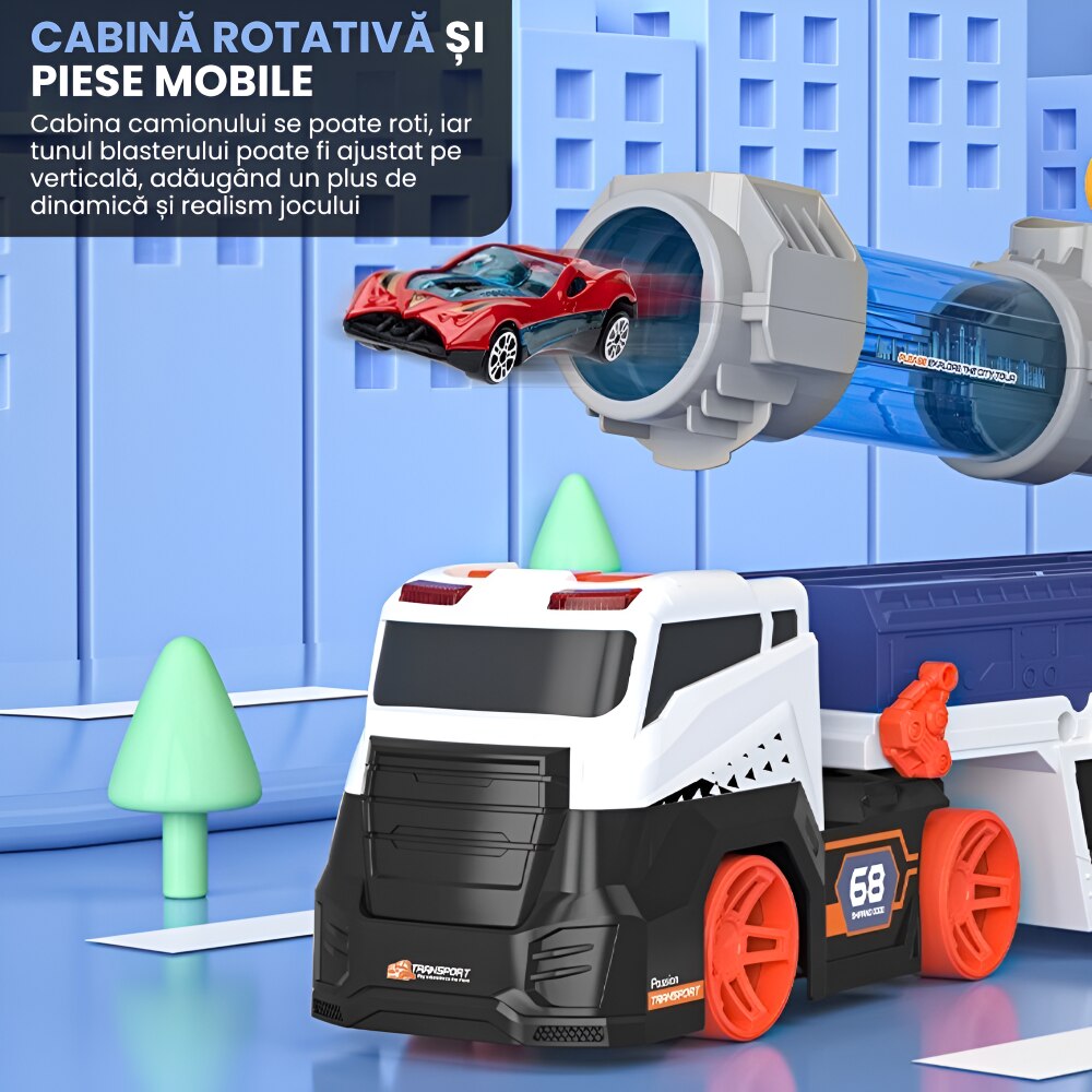 Set Camion Interactiv, Transportator Auto Multifunctional Copii, 10 ...