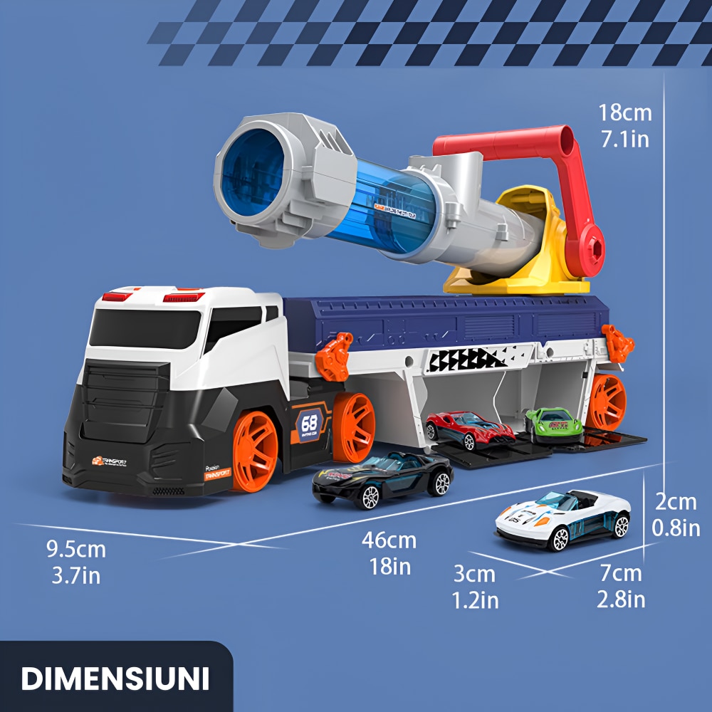 Set Camion Interactiv, Transportator Auto Multifunctional Copii, 10 ...