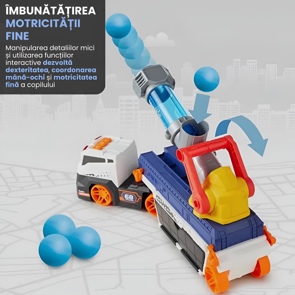 Set Camion Interactiv, Transportator Auto Multifunctional Copii, 10 ...