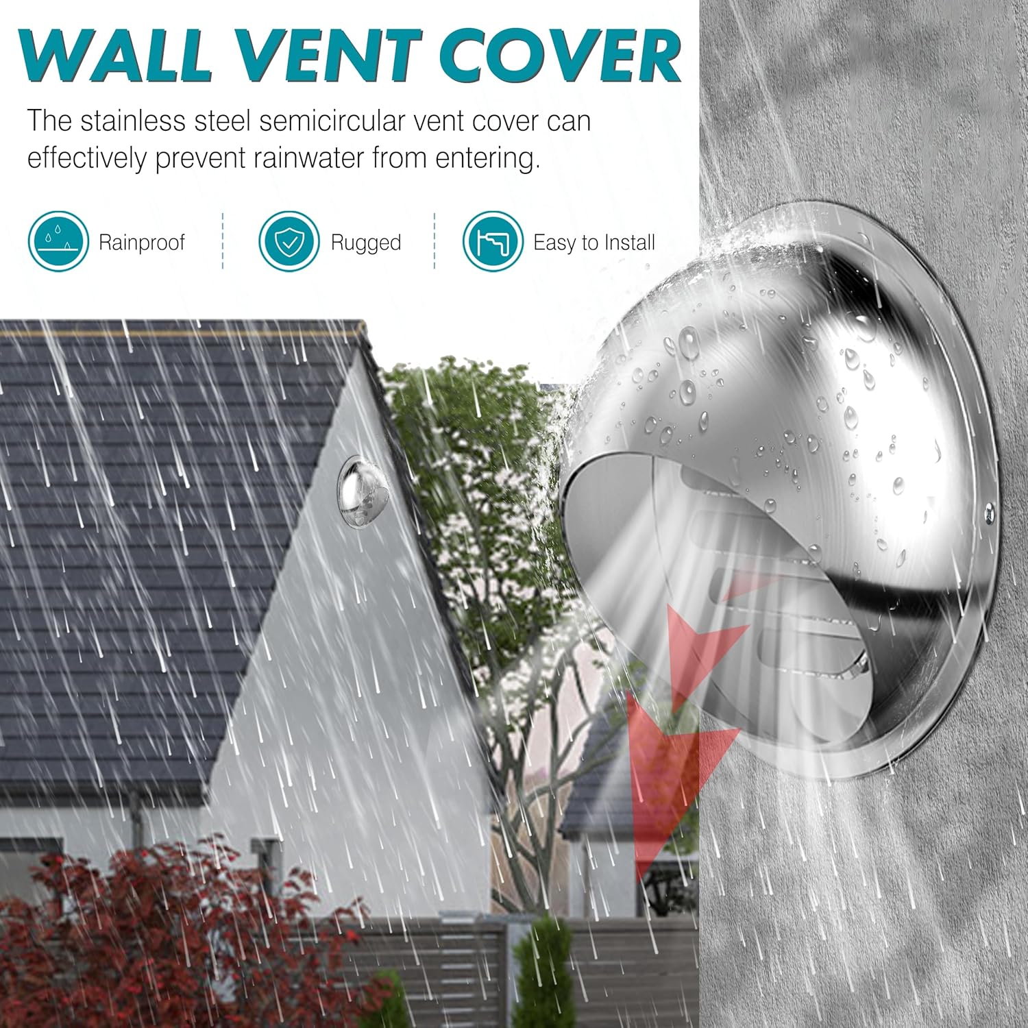 Hota de evacuare din otel inoxidabil 10 cm Grila de ventilatie ...