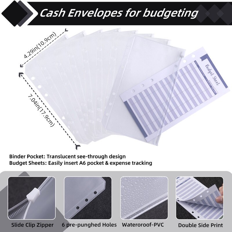 Agenda bugetara A6, planificator buget, provocare economisire, negru ...