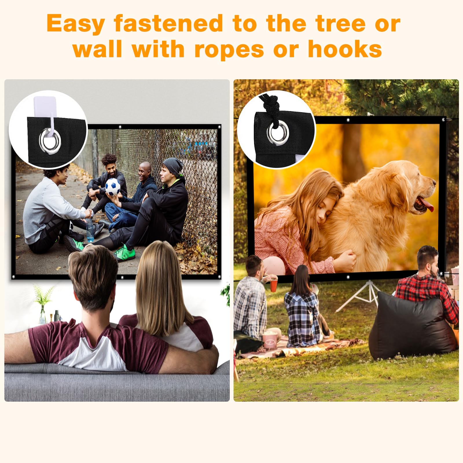 Ecran proiector 72 inch, Ecran proiector de film, 16:9 HD pliabil si ...