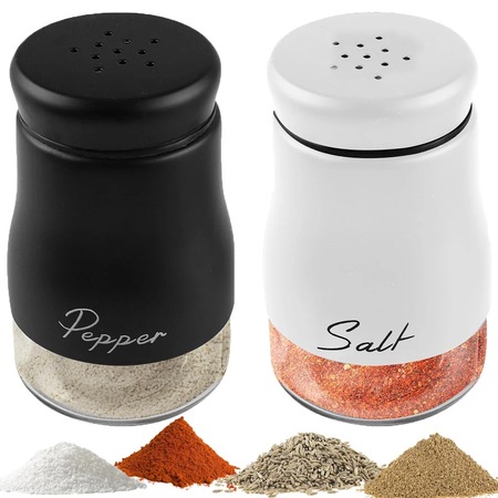 Set de 2 solnite, 150 ml, baza din sticla, capac din otel inoxidabil ...