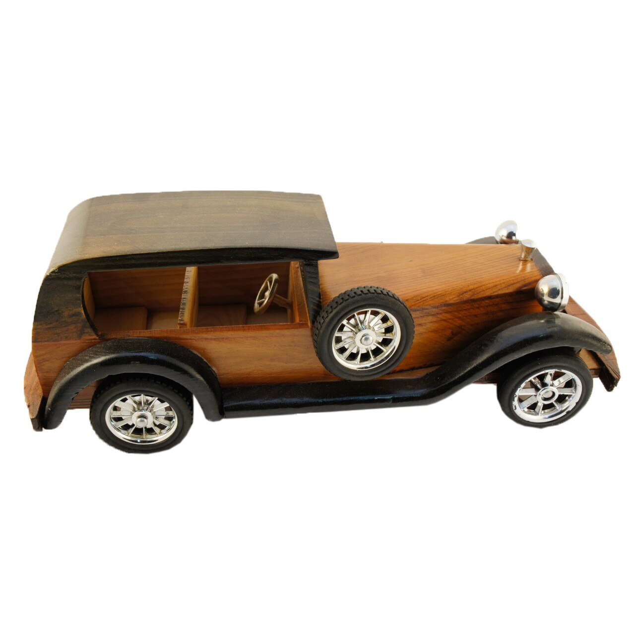 Macheta masina de epoca din lemn 02, 13x36x12 cm - eMAG.ro