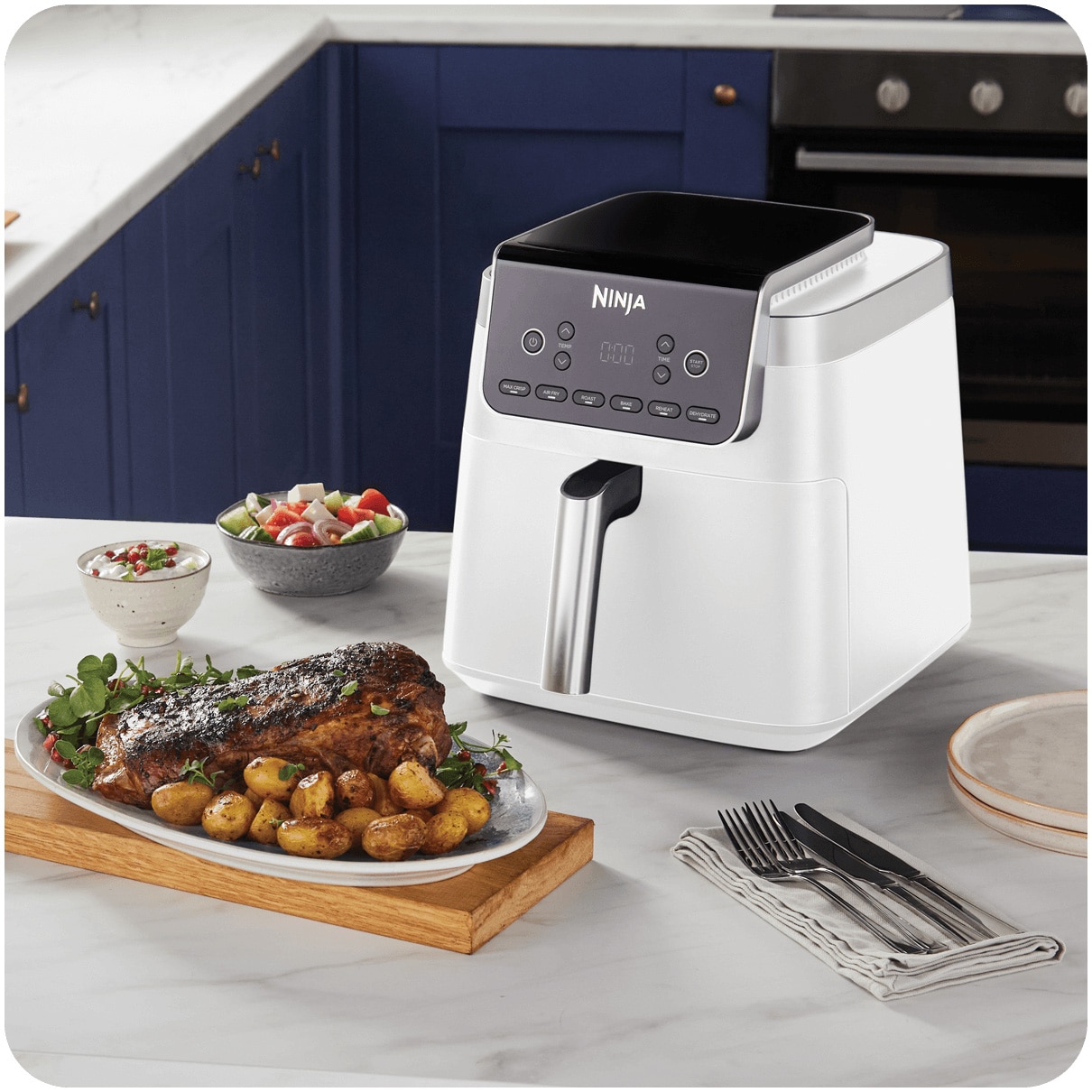 Еър фрайер Ninja Max Pro AF180EUWH, капацитет за храна 1,2 кг, 2000 W ...