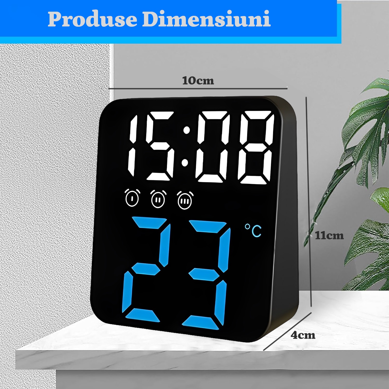 Ceas Electronic de Masa, BYONDSELF®, 3 Seturi de Alarma, 2 Niveluri de ...