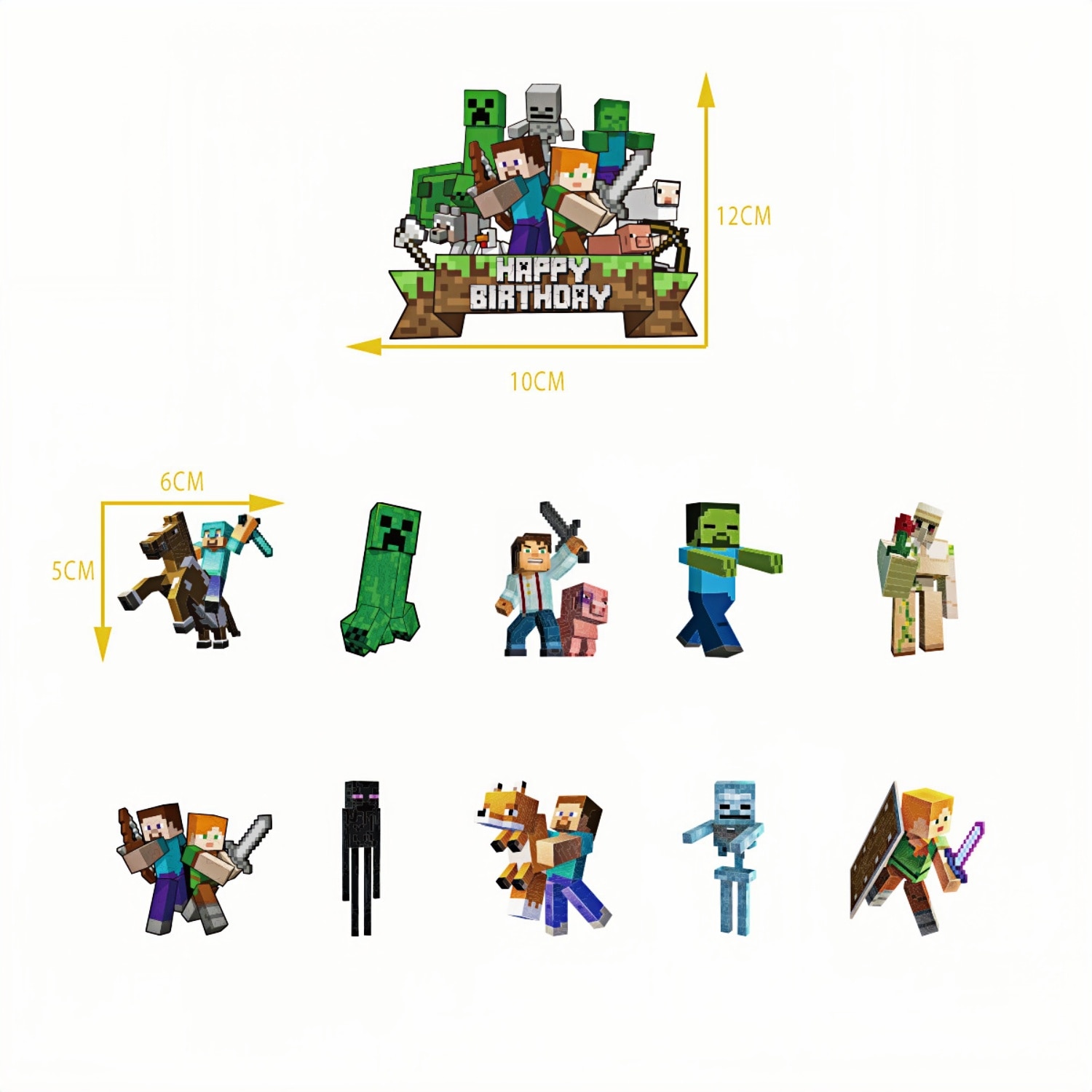 Set decoratiuni petrecere tema joc My World Pixel, Tyrael-SEA, baloane ...