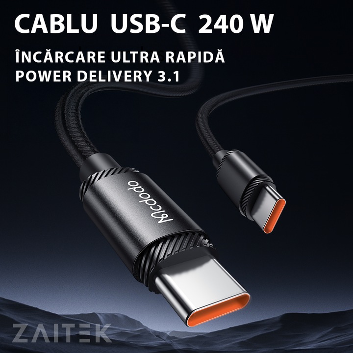 Cablu USB-C la USB-C, Incarcare Ultra Rapida 240W PD 3.1 PRO, cip E ...