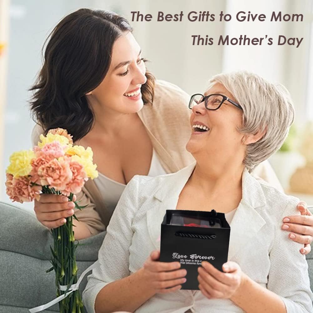 Set Cadou Elegant cu Trandafir Criogenat Rosu – Colier si Inel Coroana ...