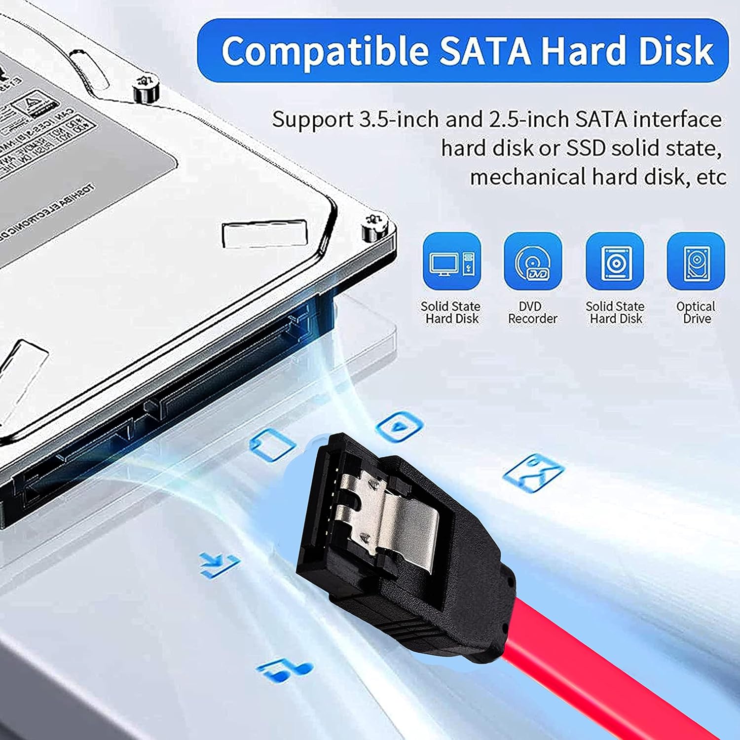 Cablu date Spacer, SATA 3 (T) la SATA 3 (T), 90grade, metal clips, 30cm ...