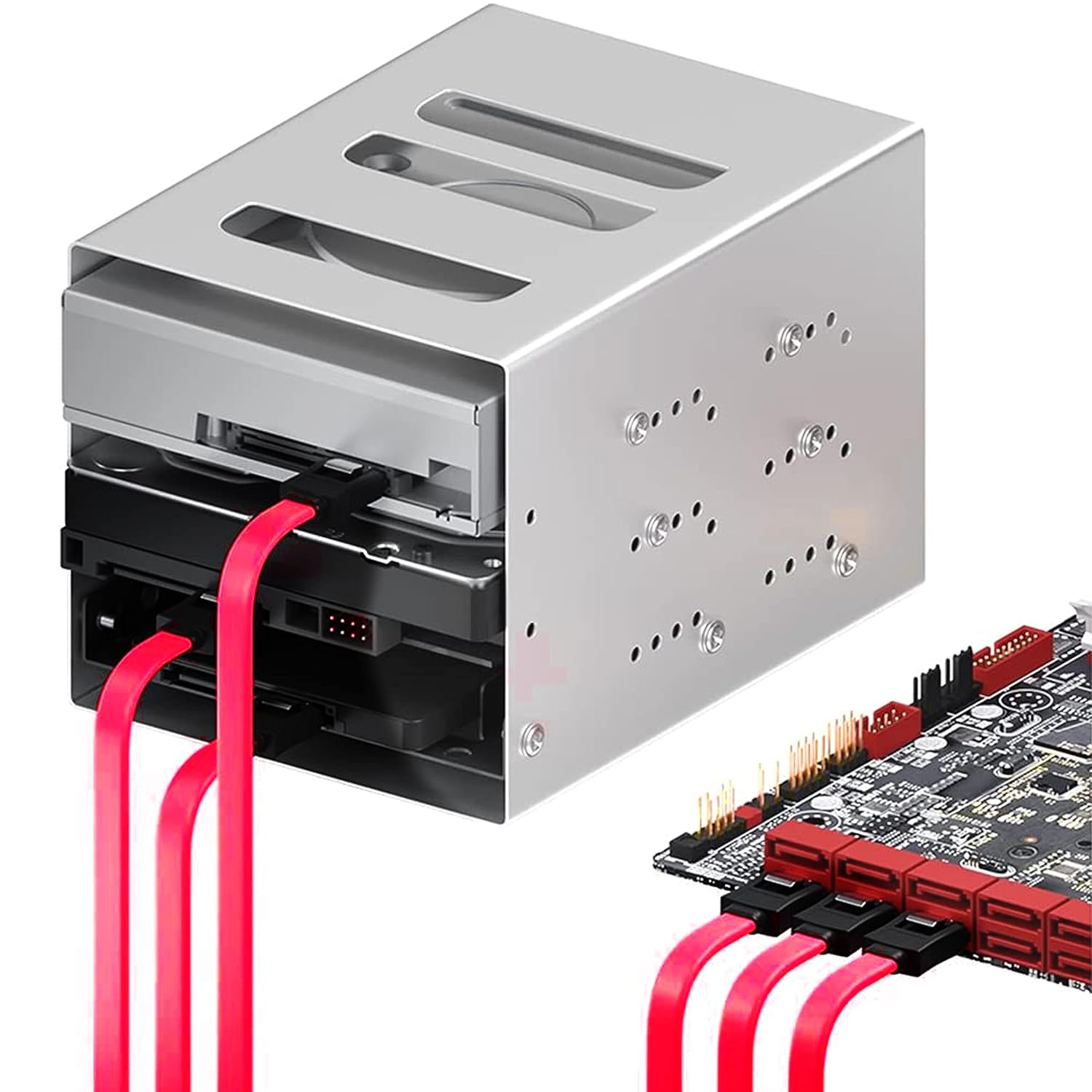 Cablu date Spacer, SATA 3 (T) la SATA 3 (T), 90grade, metal clips, 30cm ...