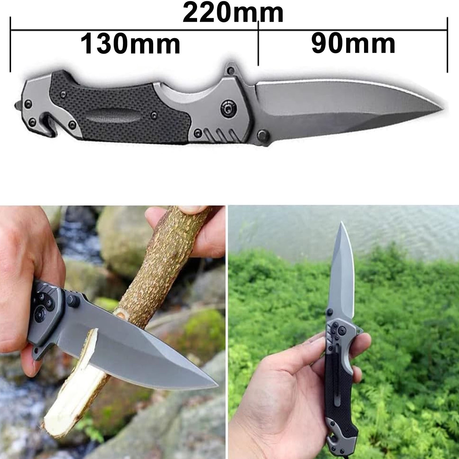 Cutit pliabil premium, Hggzeg, Cutit de vanatoare, Cutit de camping ...