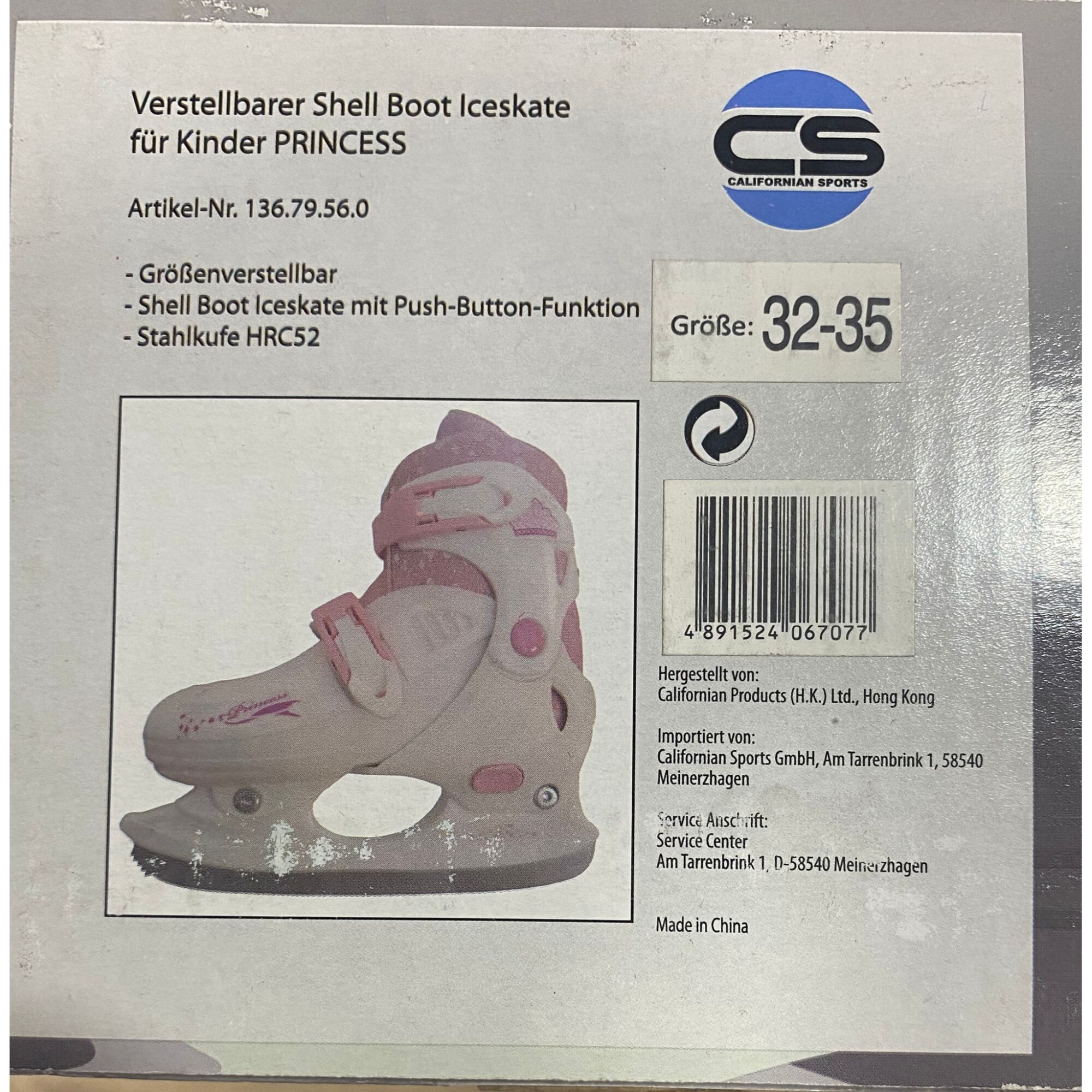 Patine de gheata reglabile Ontario pentru copii marime 32-35 Alb/Roz ...