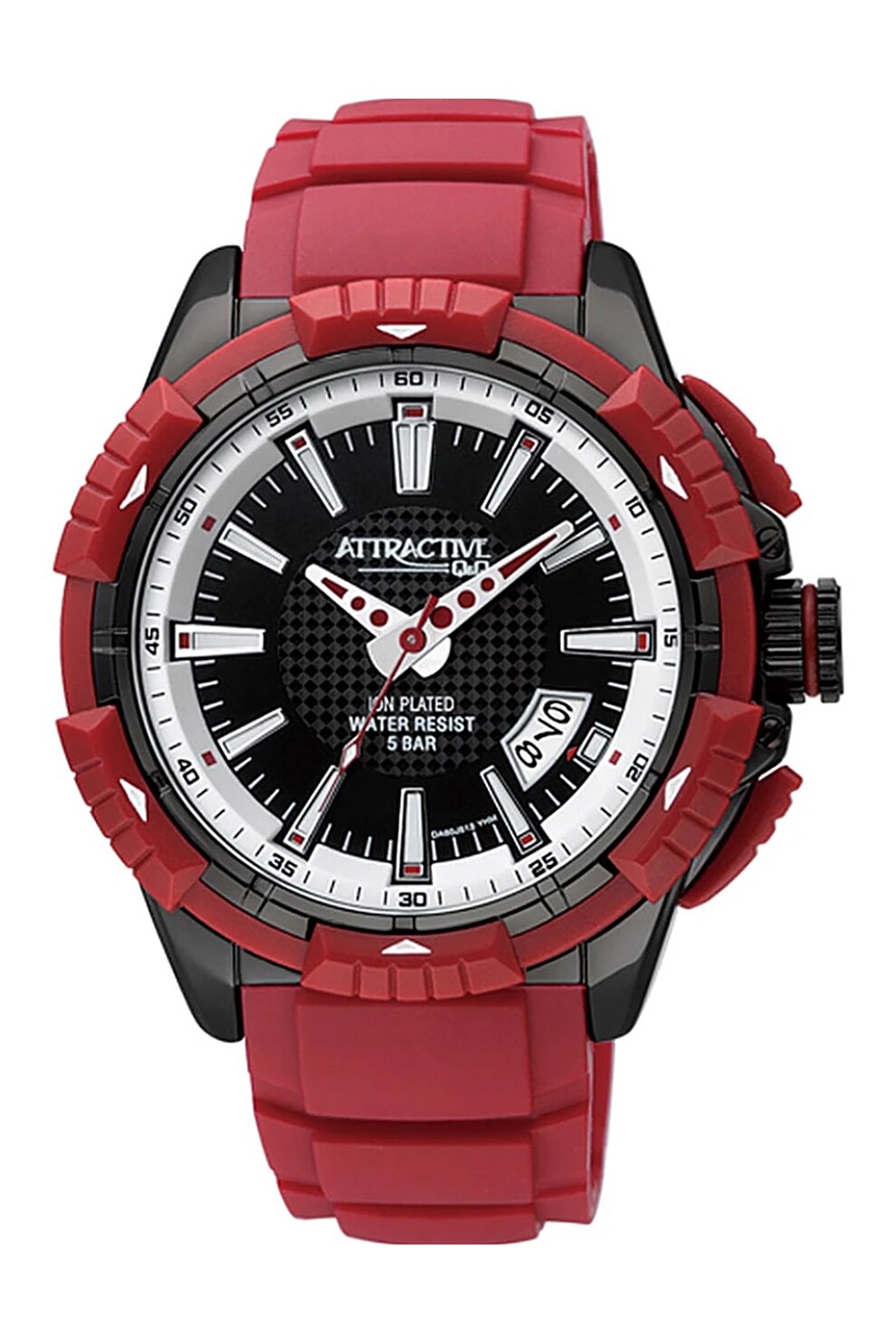 Q&Q, Ceas cu o curea din silicon, Rosu - eMAG.ro
