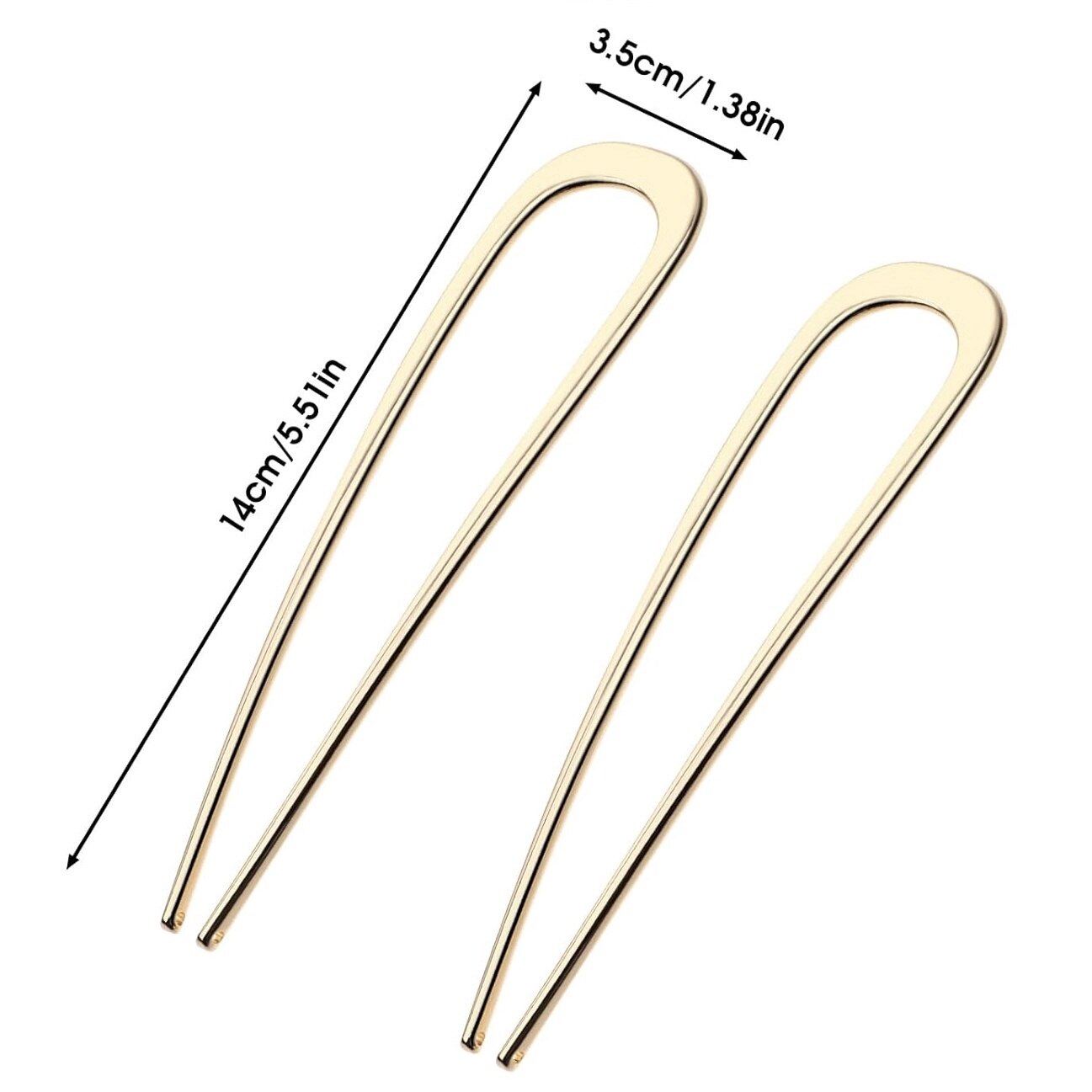 Set 2 U-Shaped agrafa de par metalica kitsch franceza pentru femei ...