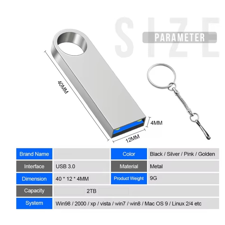 Stick Memorie USB, 2TB/2000GB, Gri, Metalic - eMAG.ro