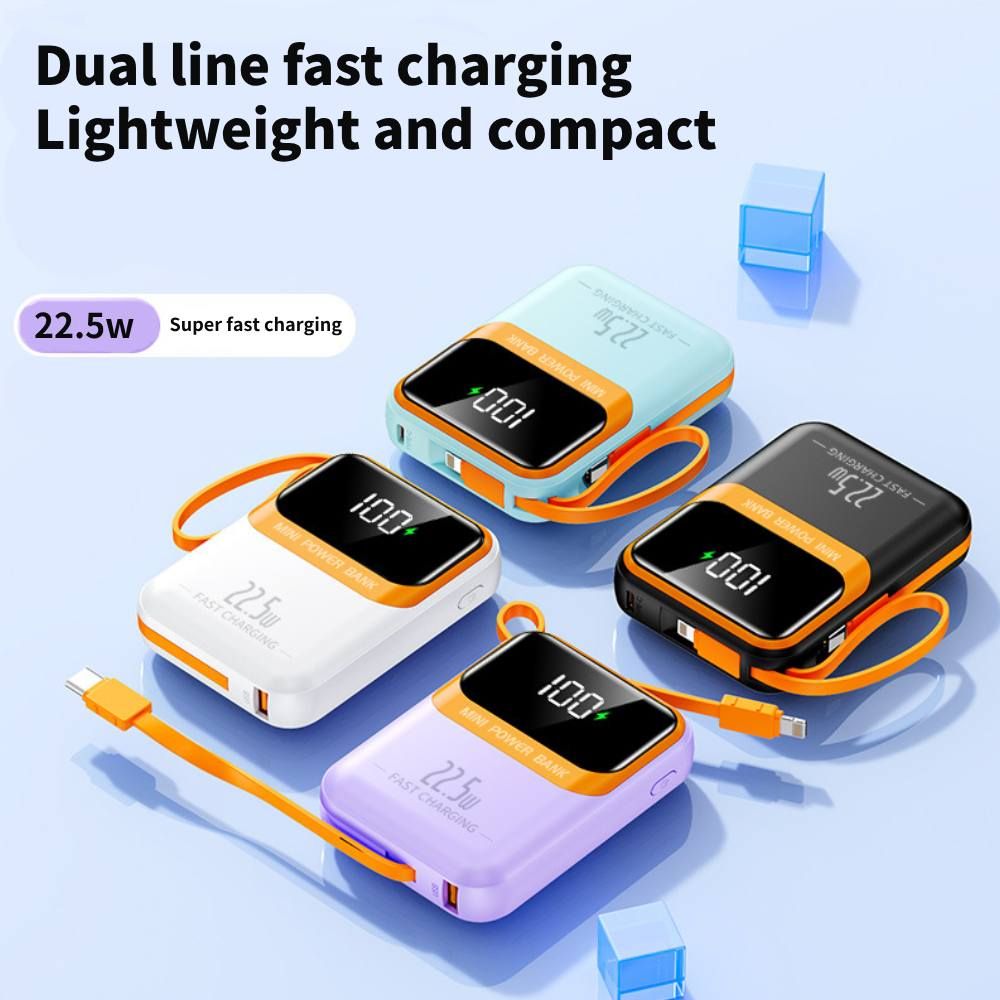MeK Fine - Mini Power Bank 20 000 mAh, High Speed PD 22.5W, Display ...