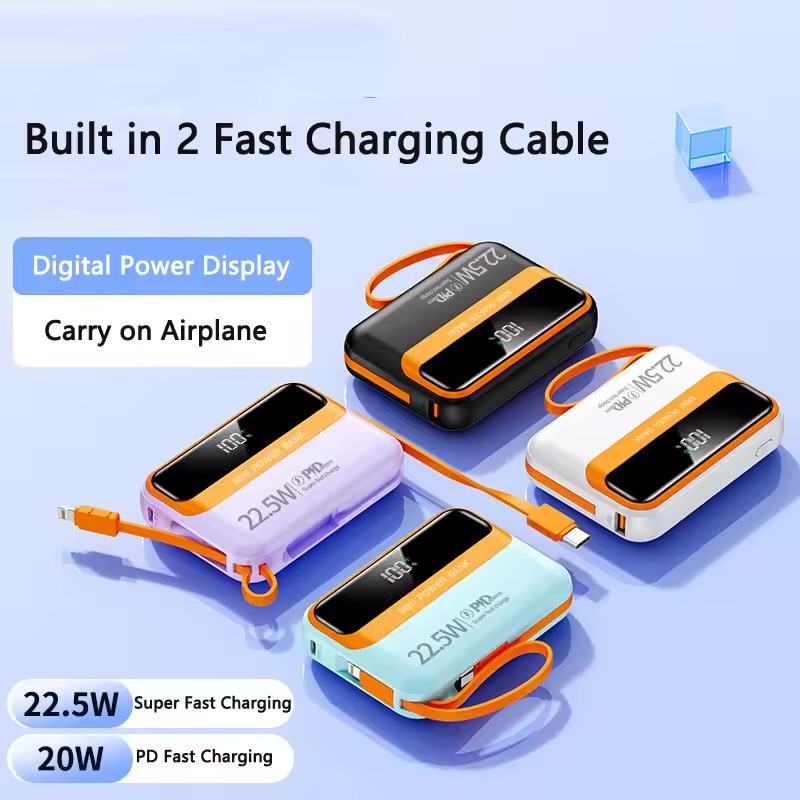 MeK Fine - Mini Power Bank 20 000 mAh, High Speed PD 22.5W, Display ...