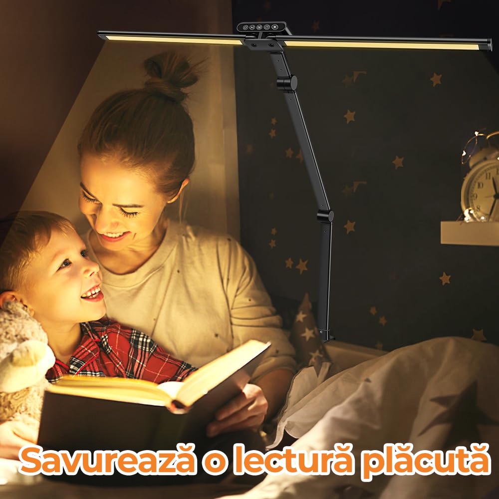 Lampa de birou si masa de lucru rotativa Echo Soul®️, cu 2 brate ...