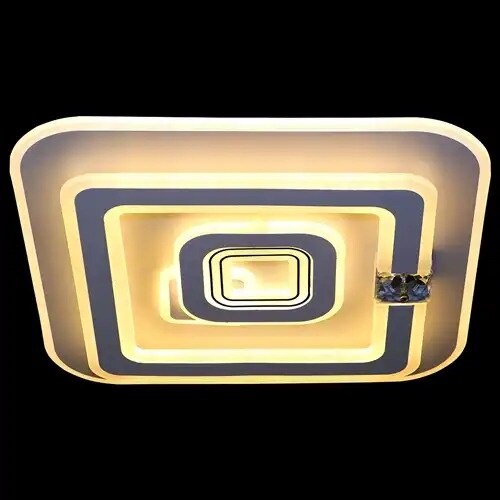 Lustra LED cu 3 tipuri de lumina si telecomanda, alba, patrata, 240W ...