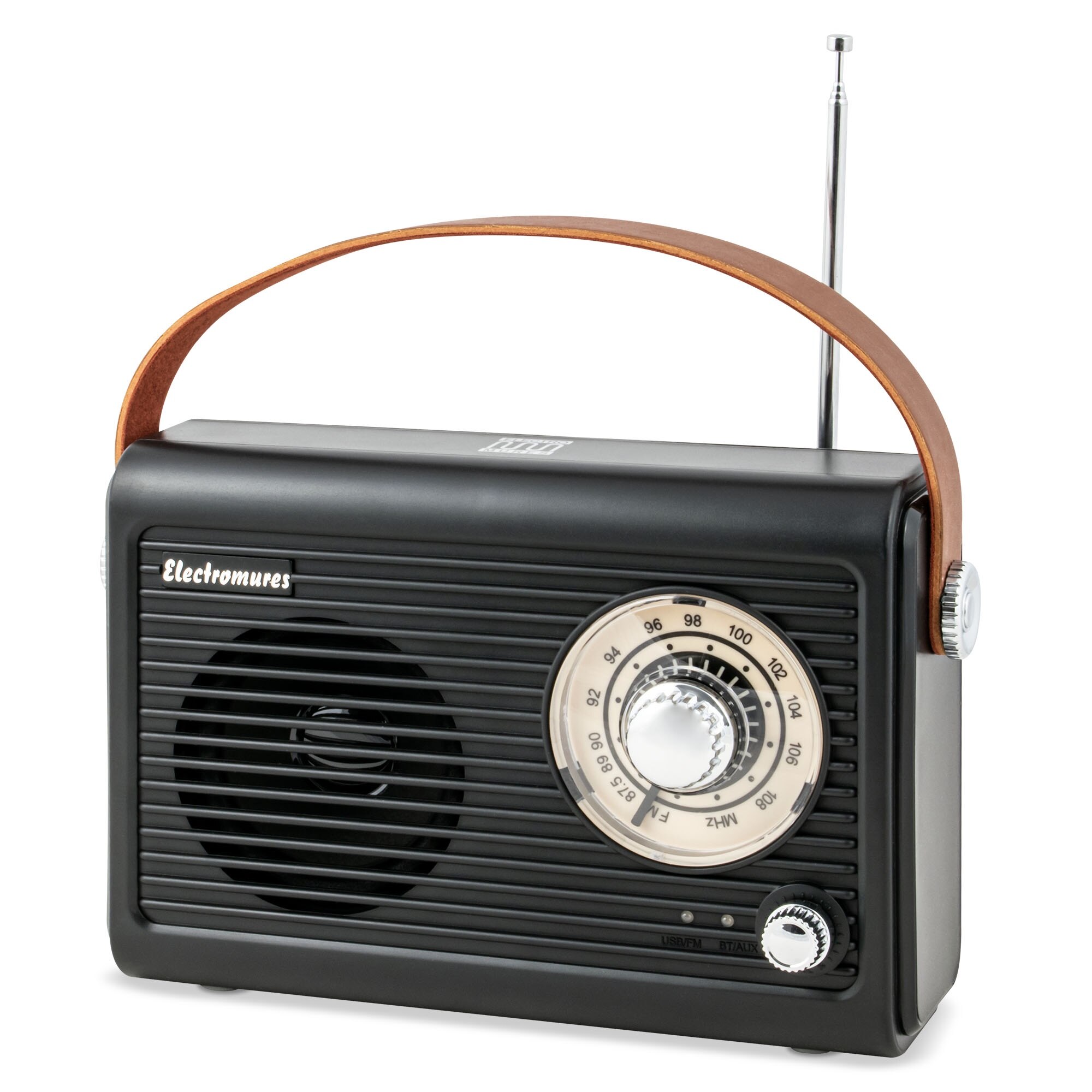 Radio retro cu difuzor Bluetooth Electromures EM 1005, 5V, Baterie ...